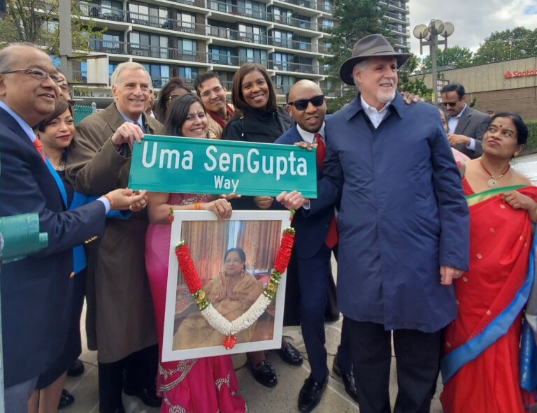 Uma Sengupta honored with street sign in New York